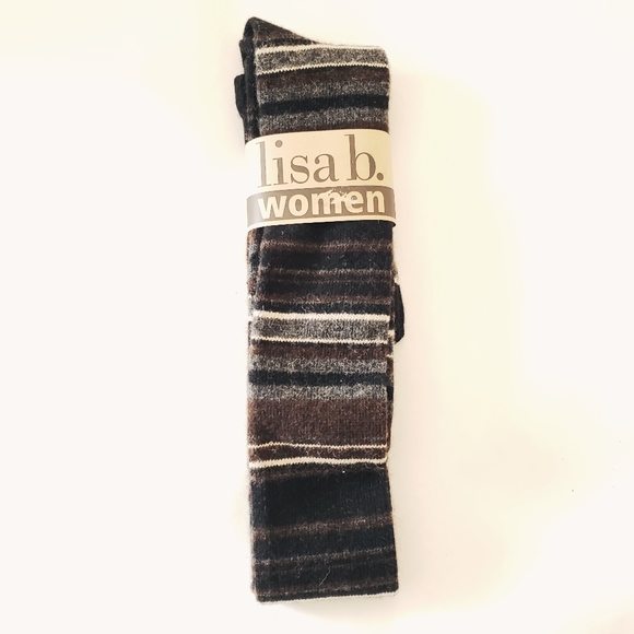 Lisa.B / B.Ella | Accessories | Lisa B Black Brown Cashmere Virgin Wool ...